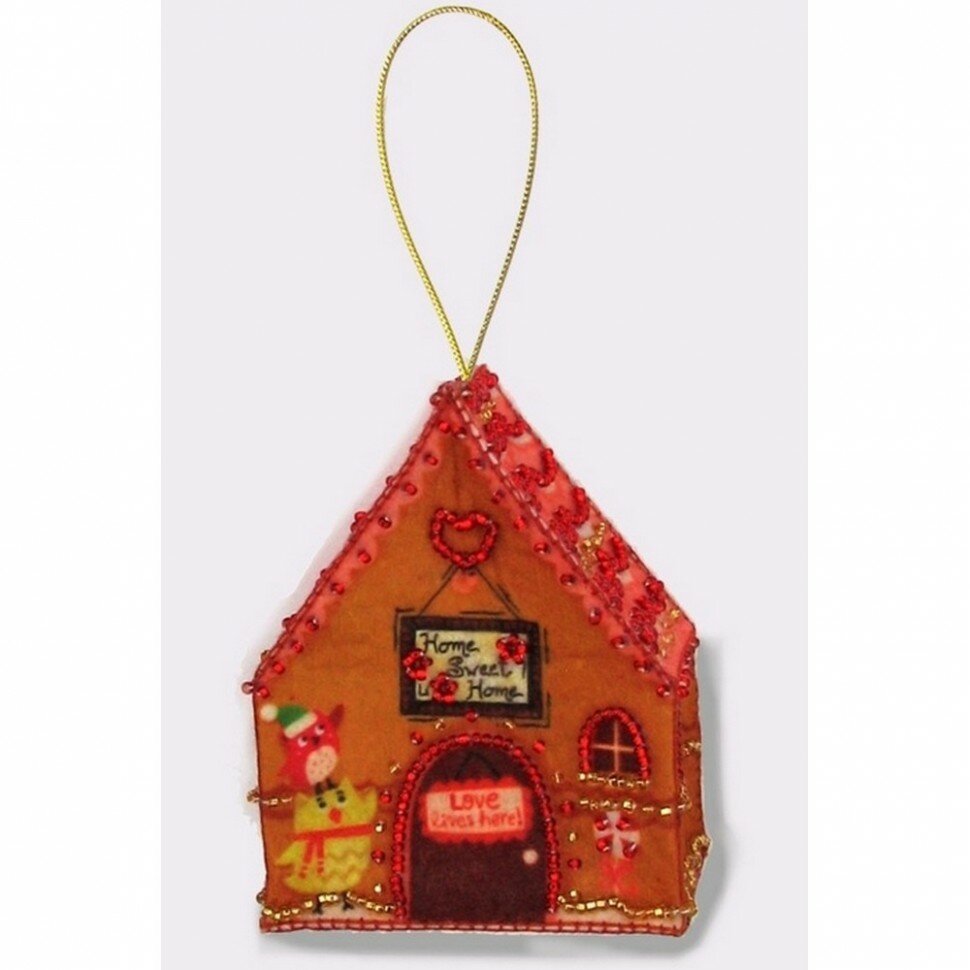 Набор - фетровая аппликация Butterfly #F007 Домик, 9 x 7 x 4 см