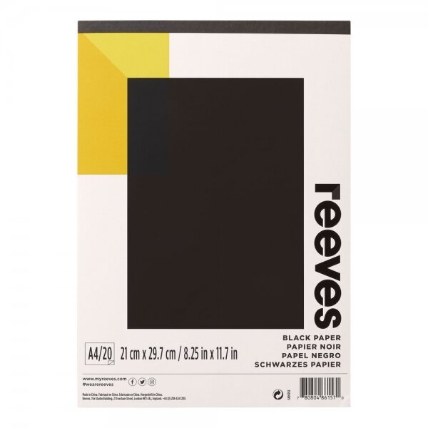 Reeves Склейка - черная бумага 20 листов 120 г, А4