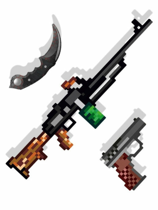 Игрушечное оружие Woodcarver «набор-2 ПКМ, ПМ и керамбит»