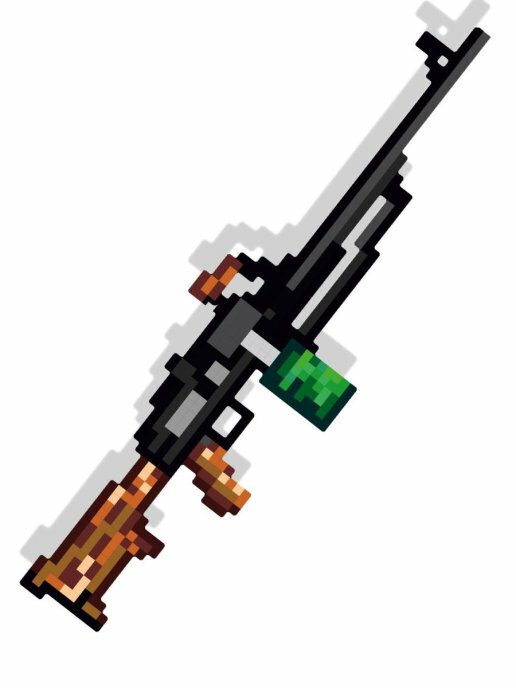 Игрушечное оружие Woodcarver «Пулемет Калашникова Модернизированный пиксельный»