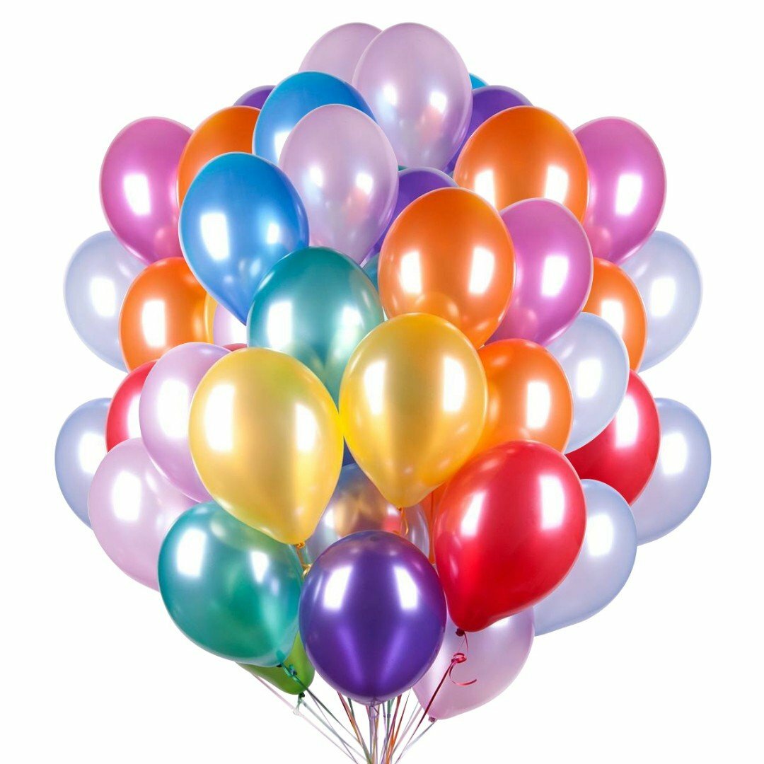 100 шаров "Ассорти Металлик" с гелием с доставкой
