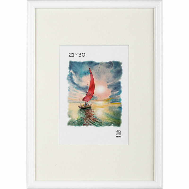 Рамка с паспарту, пластик, 21х30, белый цвет 500П, 1087913