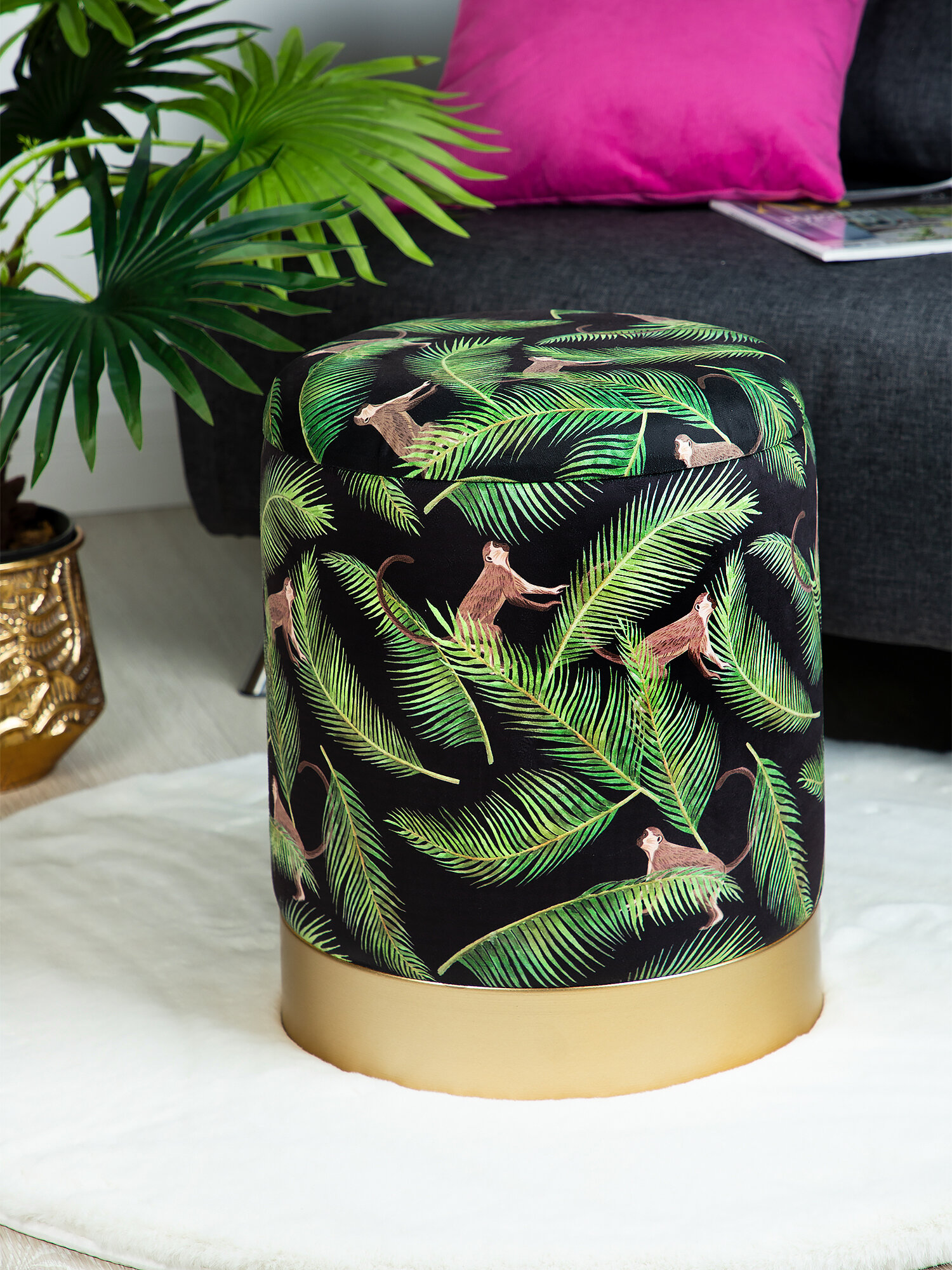 49-303B Пуф с крышкой 35х35х43см, МДФ, ткань, поролон, металл, Glasar