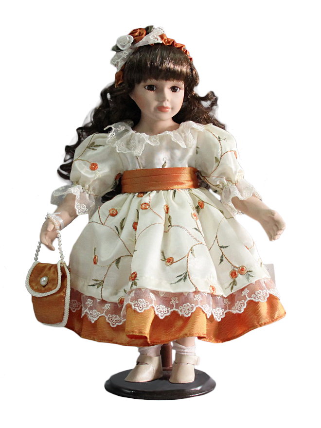 Кукла фарфоровая 16' на подставке (высота 40 см)