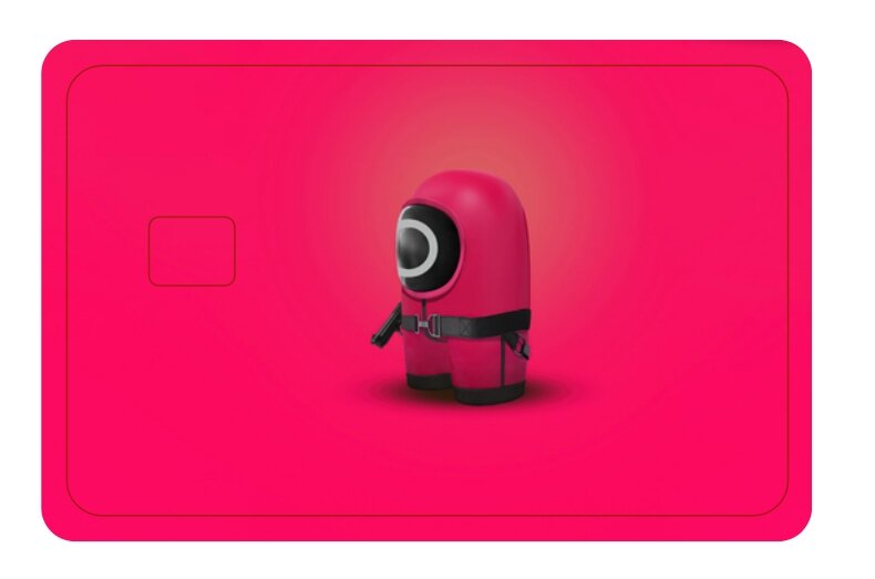 Наклейка на банковскую карту, стикер на карту, мемы, приколы, комиксы, стильная наклейка, фильмы, сериалы, Игра в кальмара