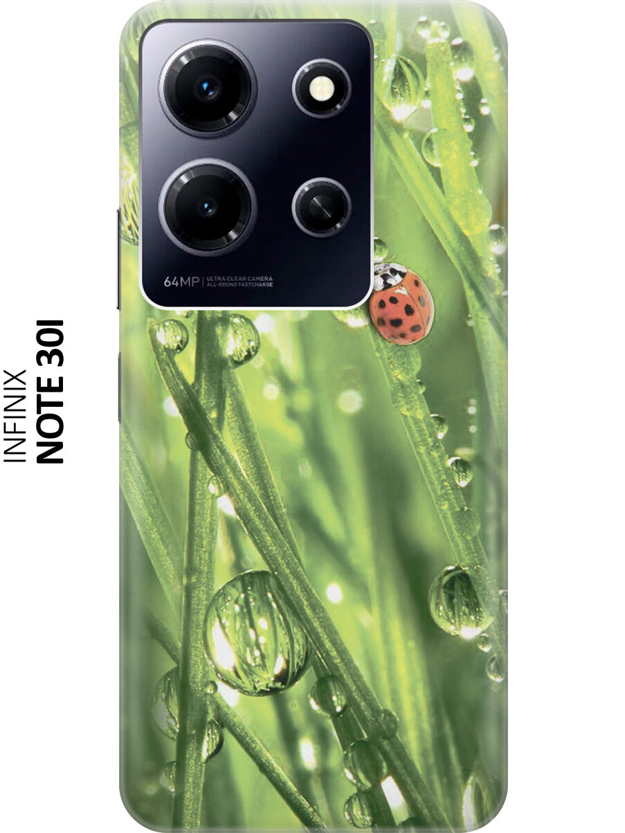 Силиконовый чехол Божья коровка и капельки на Infinix Note 30i / Инфиникс Ноут 30ай