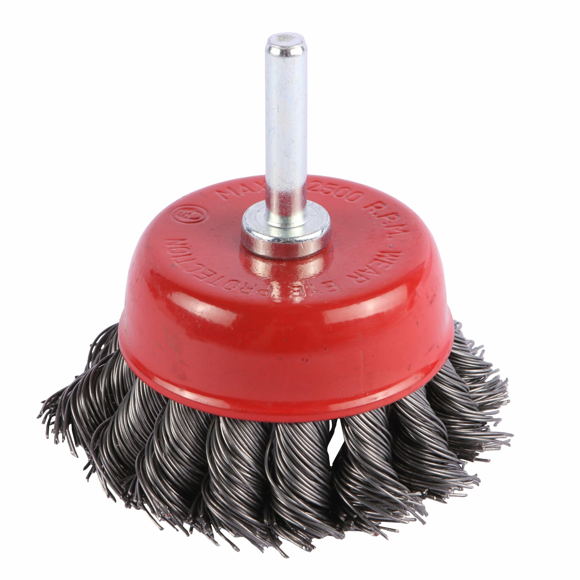 Щетка корщетка, насадка для дрели "чашка", крученая металлическая проволока 65 мм DERZHI