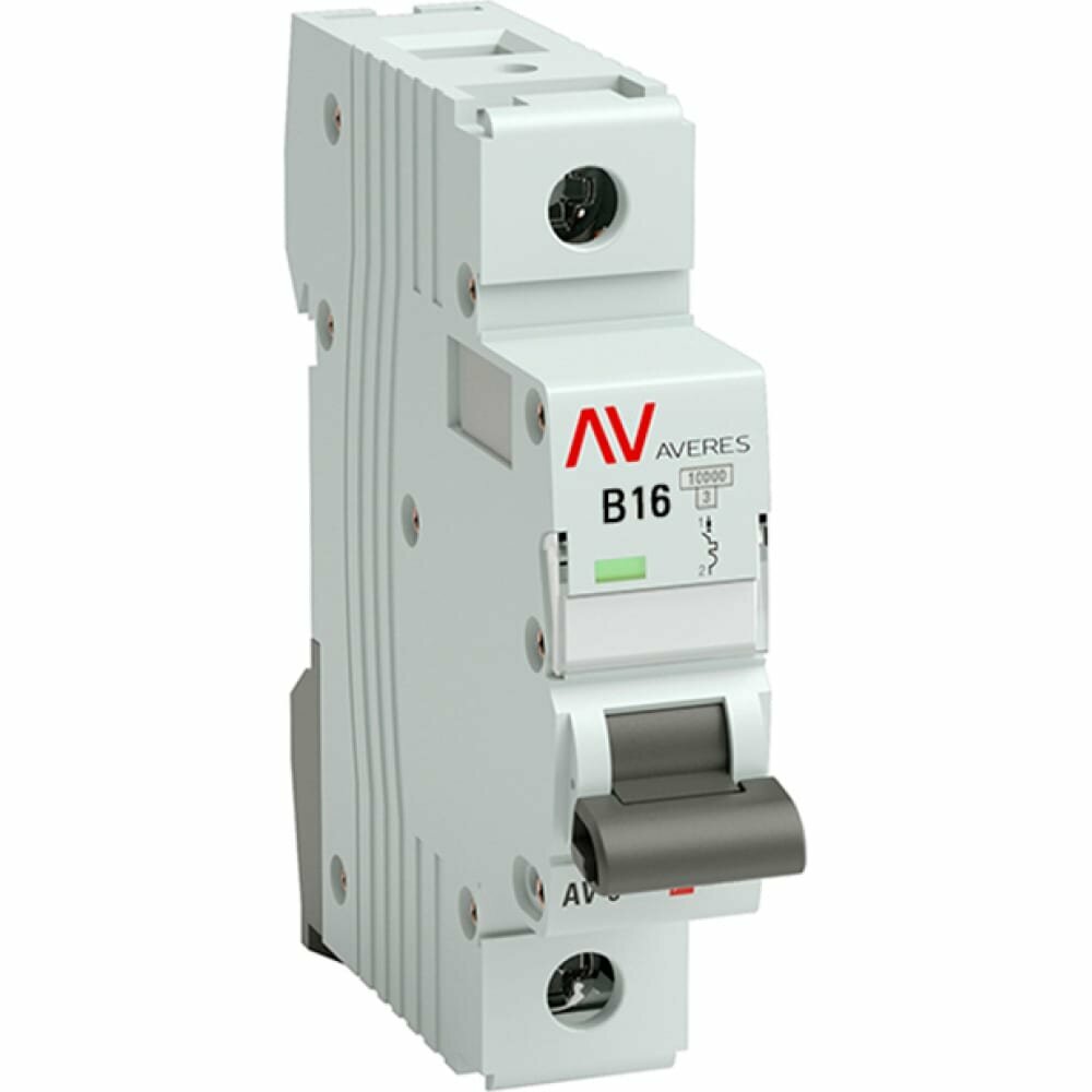 Автоматический выключатель EKF AV-10, 1P, 16A (B), 10kA, AVERES mcb10-1-16B-av