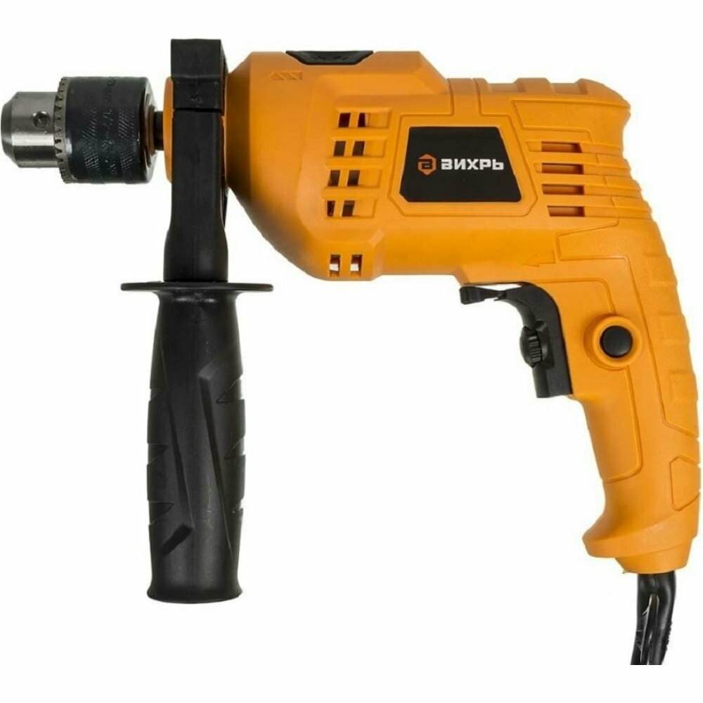 Ударная дрель Вихрь ДУ-500 72/8/7 щеточный, с реверсом и регулировкой оборотов для сверления дерева, металла, кирпича