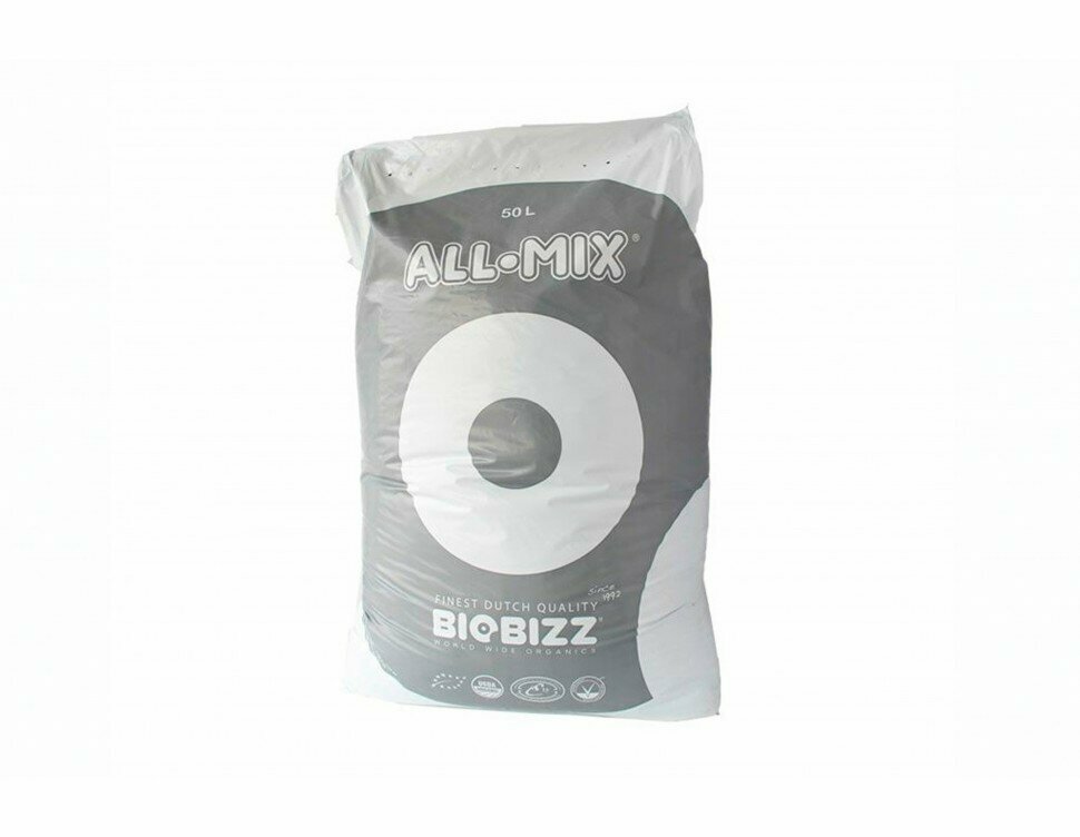 Грунт BioBizz All-Mix 50л, органическая обогащенная почва, питательный грунт для растений, грунт с микоризой