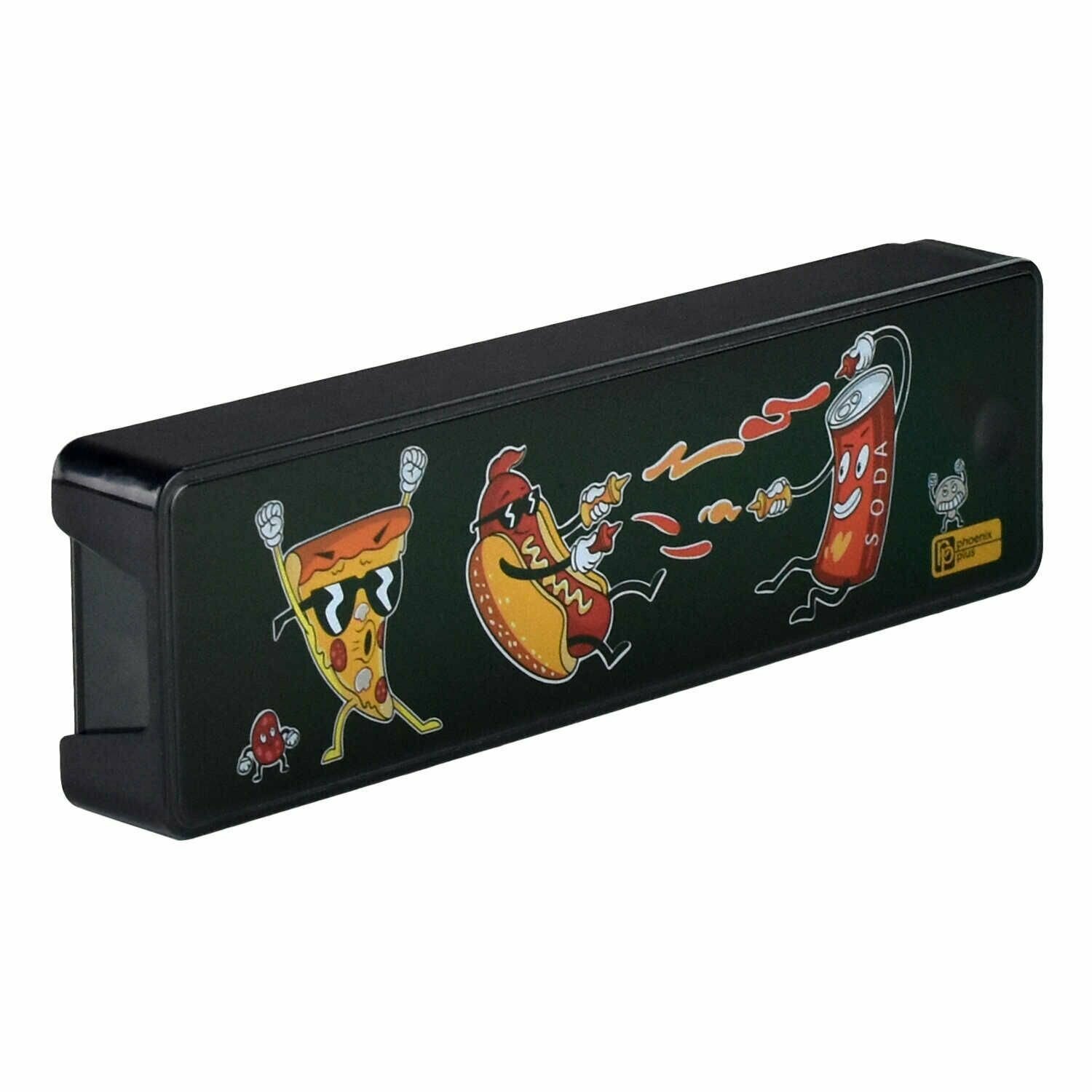 Пенал школьный Феникс+ "Фуд-файт" выдвижной пластиковый, 200*55*22мм, без наполнения