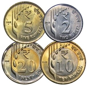 Набор монет 2019-2020 Индия, UNC