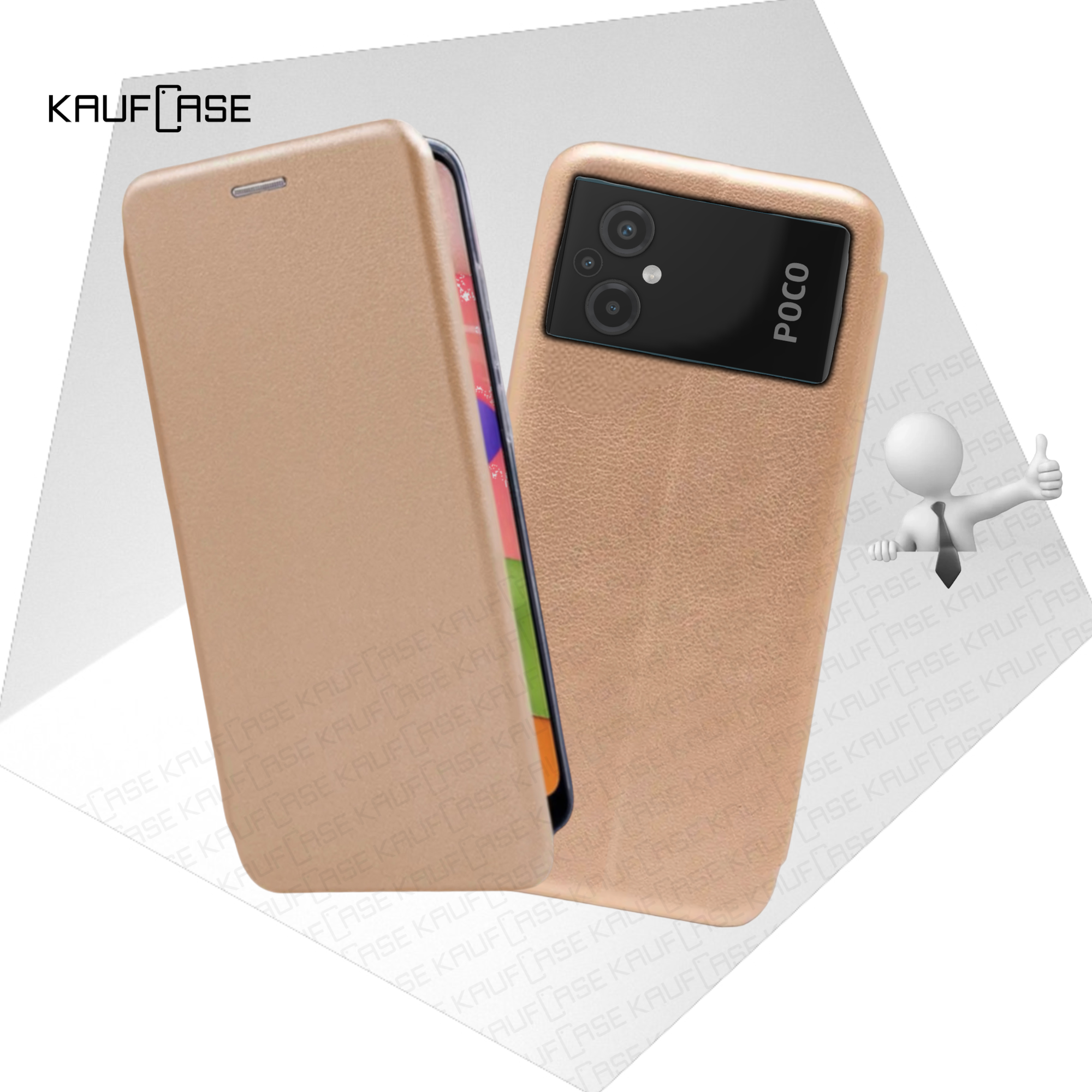 Чехол книжка для телефона Xiaomi Poco M5 / Poco M4 5G (6.58"), золото. Текстура под кожу