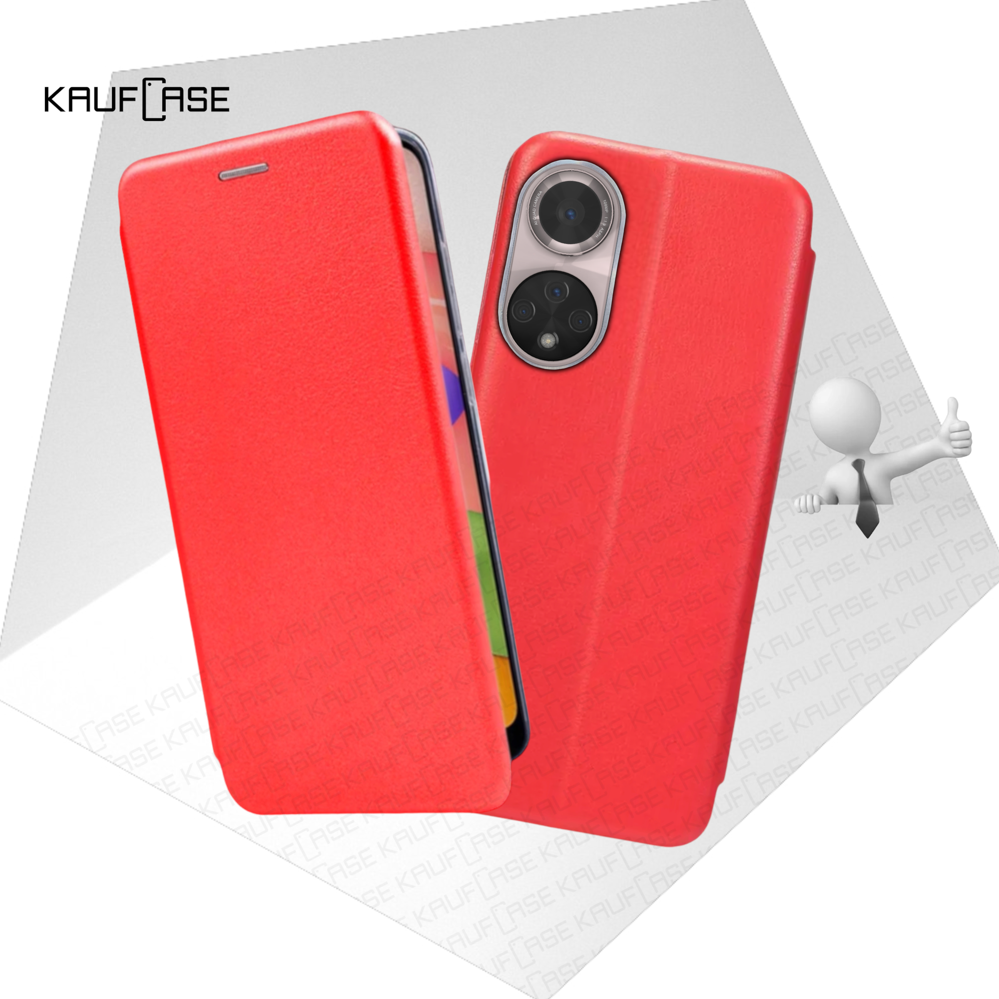 Чехол книжка для телефона Huawei Honor 50 /Nova 9 (NTH-NX9 /NAM-LX9) (6.57"), красный. Текстура под кожу