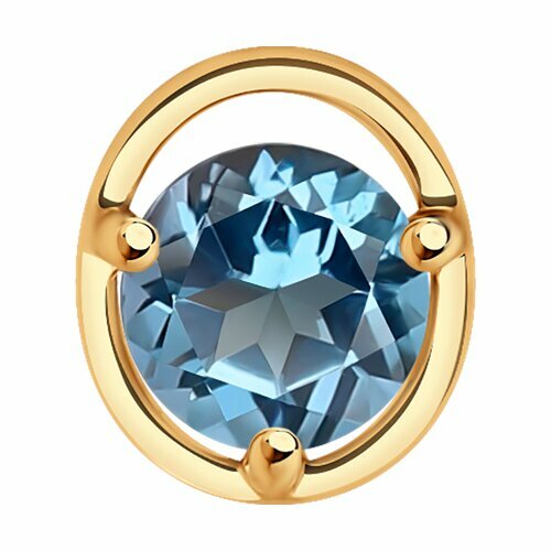 Подвеска, красное золото, 585 проба, топаз