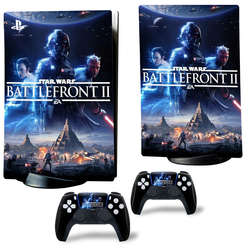 Наклейка виниловая защитная на игровую консоль Sony PlayStation 5 Fat Disc Edition, 1879, Star Wars, полный комплект с геймпадами