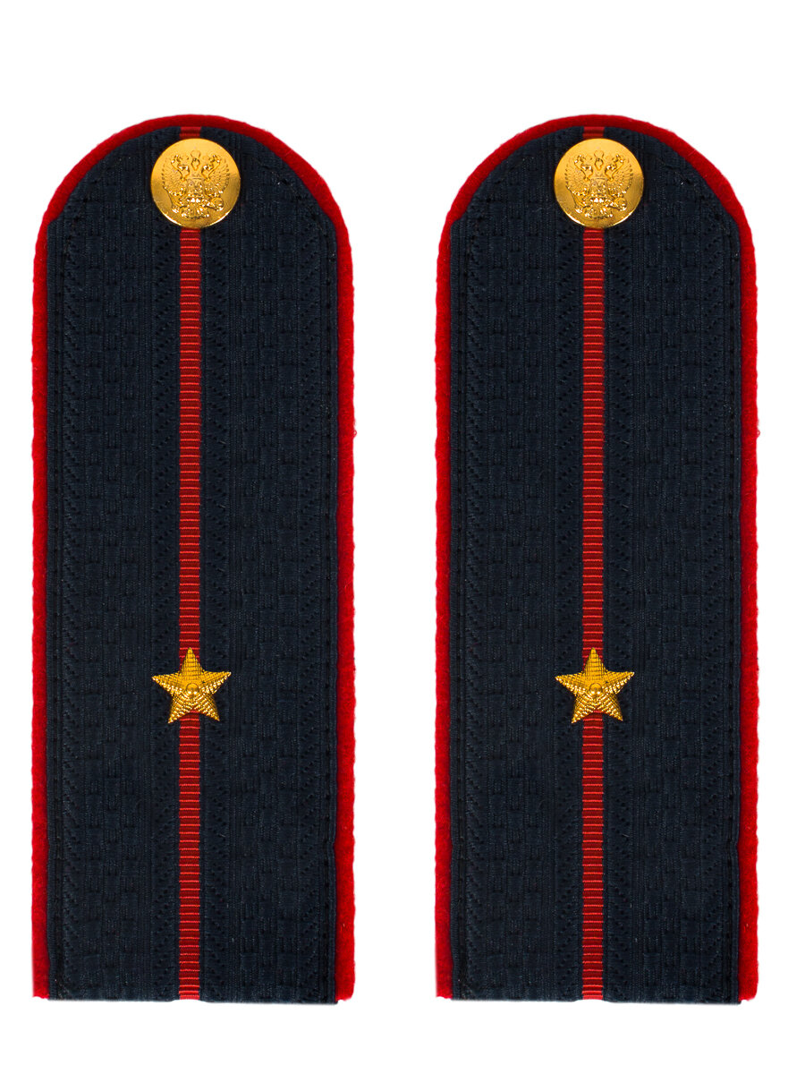 Погоны Полиции в сборе на китель темно-синие Младший лейтенант картон 13см Пришивные