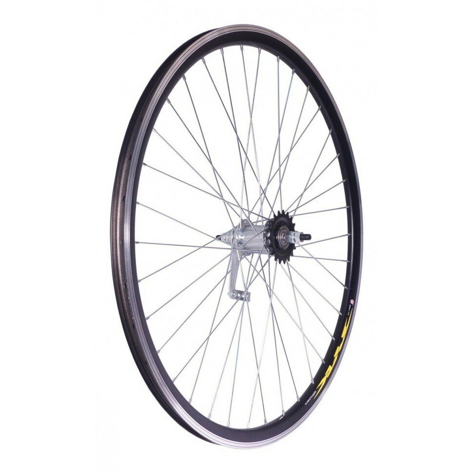 Колесо 28" заднее, обод двойной алюм. б/пист. чёрный, втулка тормозная