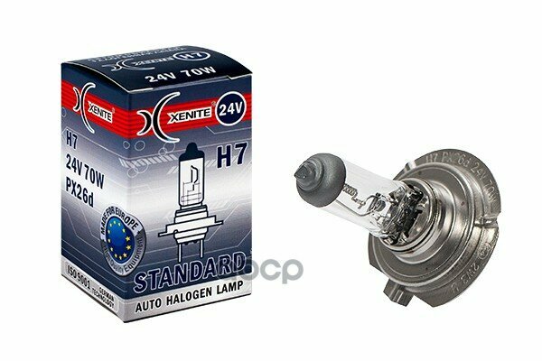 Лампа! галогенная H7 Px26d 24V 70W STANDARD (упак. 1шт.) Xenite арт. 1007065