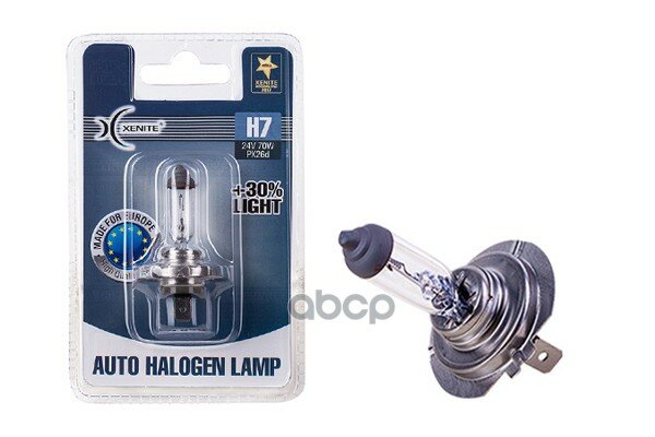 Лампа галоген Xenite H7 24V (PX26d) Яркость +30% Xenite арт. 1007137