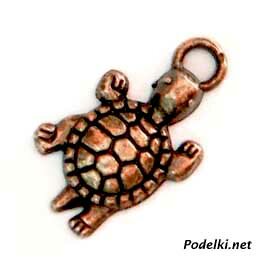 Фурнитура для бижутерии Подвеска Черепаха 0003881 медный цвет 23x14 мм, цена за 10 шт.