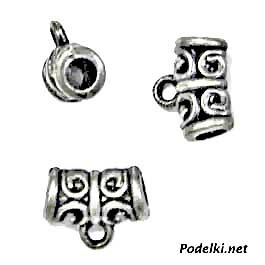 Фурнитура для бижутерии Бейл Изогнутый 0002448 цвет серебряный 11x6 мм, цена за 10 шт.