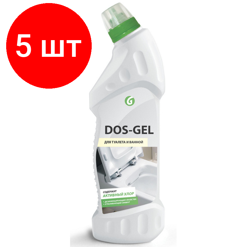 Комплект 5 штук, Средство для сантехники DOS GEL 750мл гель (дезинфекция, плесень, грибок)