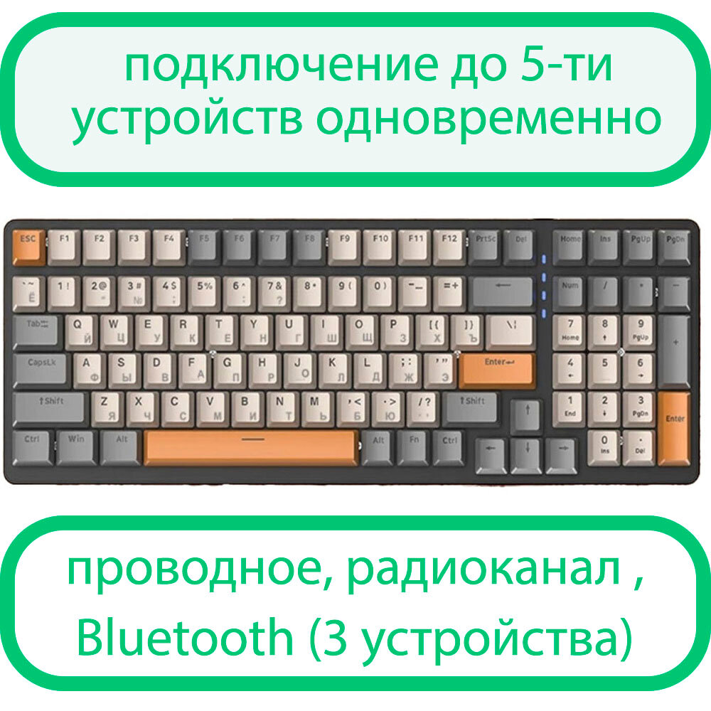 Клавиатура Ziyoulang K6 Беспроводная Игровая Механическая Скелетон ...