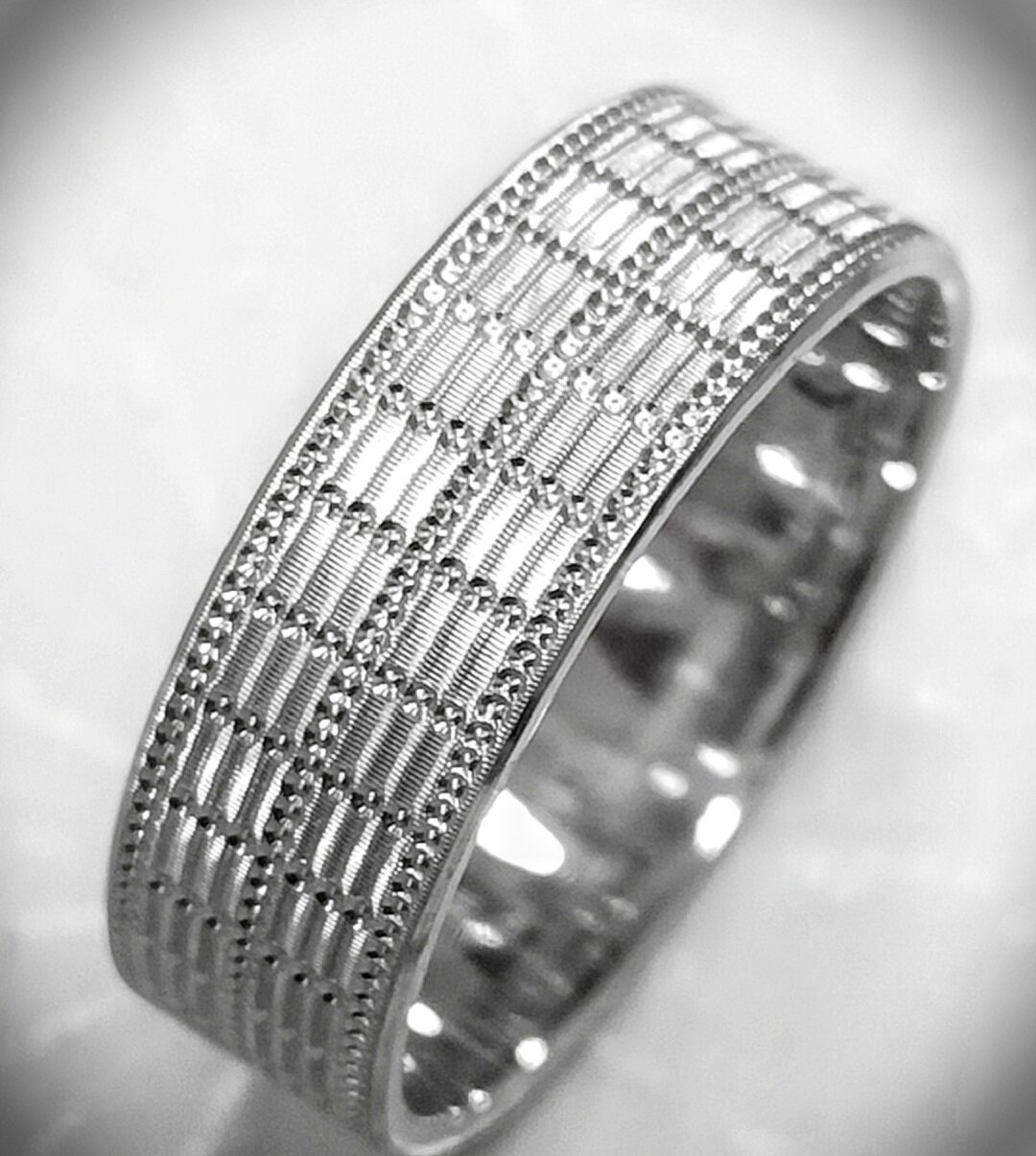 Кольцо обручальное, серебро, 925 проба, родирование