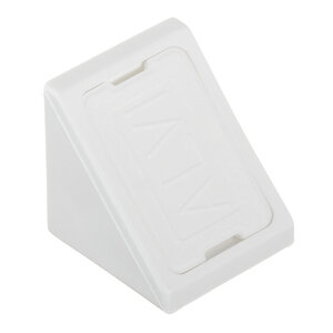 Уголок мебельный пластиковый 21х21х21 мм белый с шурупом (12 шт.)