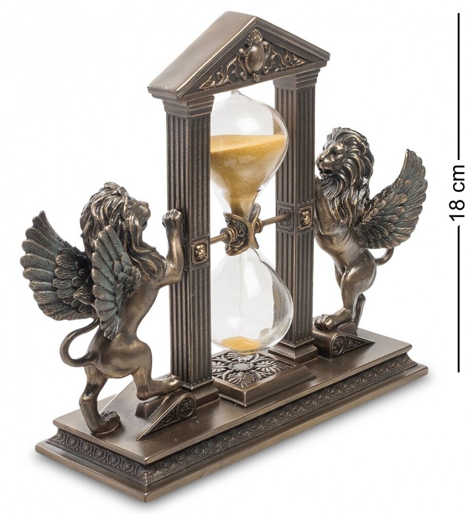Статуэтка Veronese Песочные часы "Два крылатых льва" (bronze) WS-590