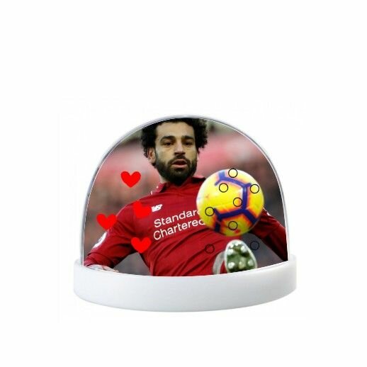 Водяной шар Мохамед Салах, Mohamed Salah №9, Блестки-сердечки