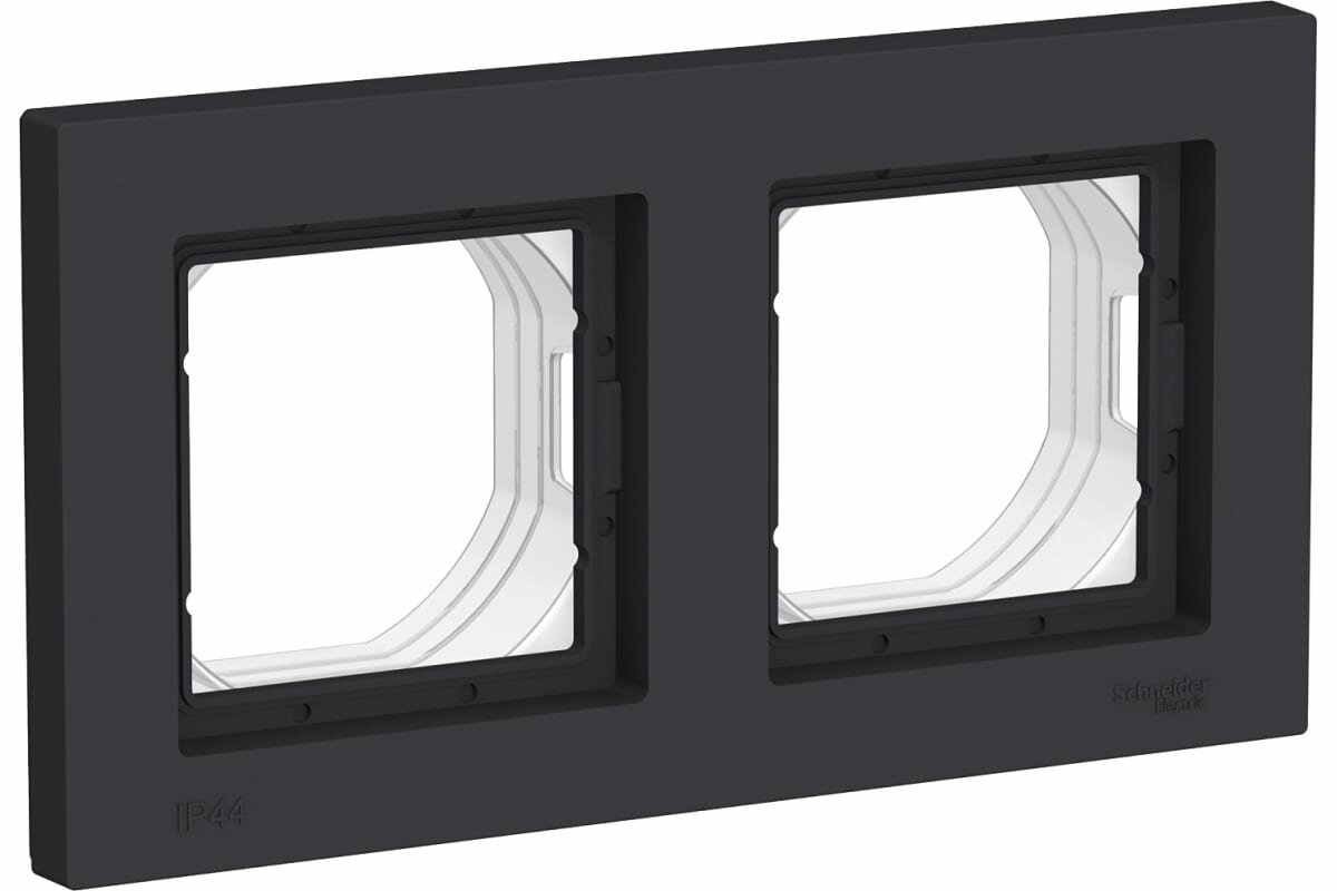 Рамка Systeme Electric AtlasDesign Aqua Карбон 2-х постовая IP44 SE ATN441002