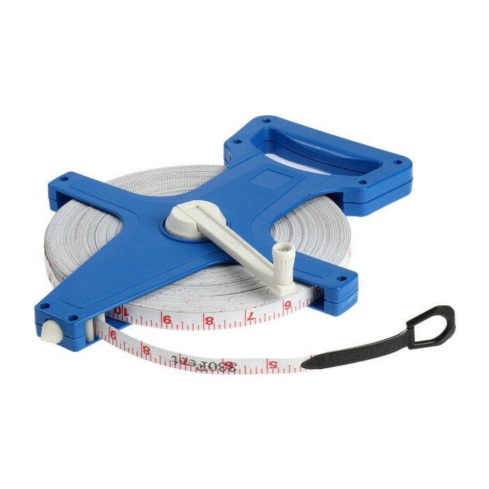 Рулетка геодезическая тундра, фиберглассовая лента, 100 м