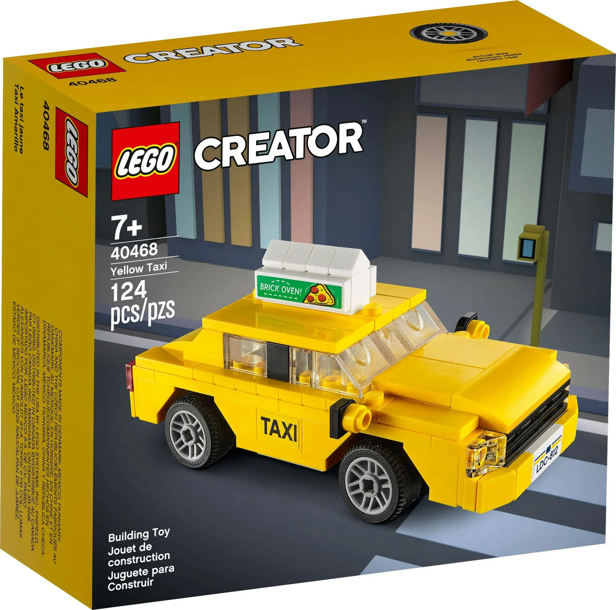 Конструктор LEGO Creator 40468 Желтое такси, 124 детали, от 7 лет, 2021 год