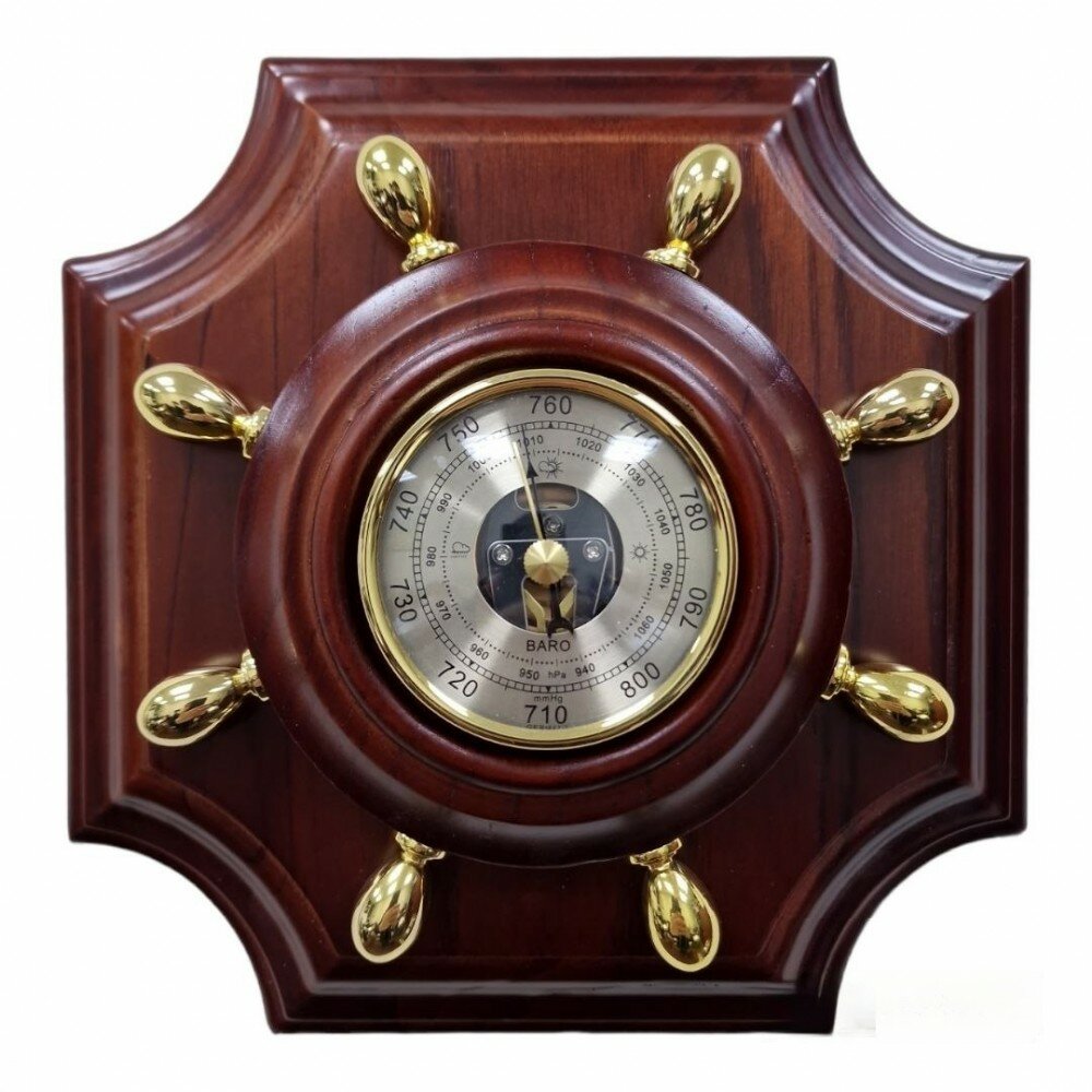 Барометр-штурвал настенный Бриг+ С-15-Б "Рулевой" 22x22 см