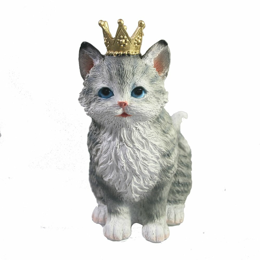 Фигура декоративная Котенок Уильям цв. серый 7х11х16см KSMR-718285/D199