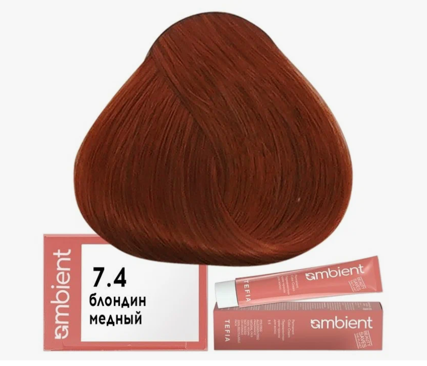 Крем-краска для волос AMBIENT 7.4 Tefia