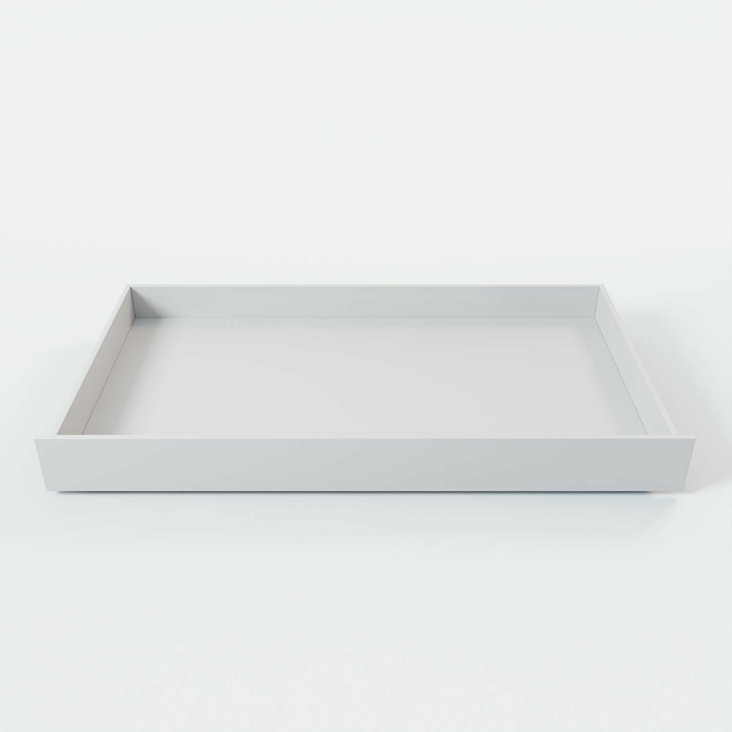 Выкатной ящик для белья под детскую кровать 140х70 см (во всю длину), БазисВуд, на колесиках, цвет белый