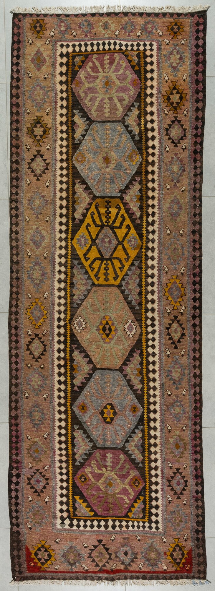 Ковер Килим Persepol, винтажный, безворсовый, ручная работа, 100x300 см, Иран