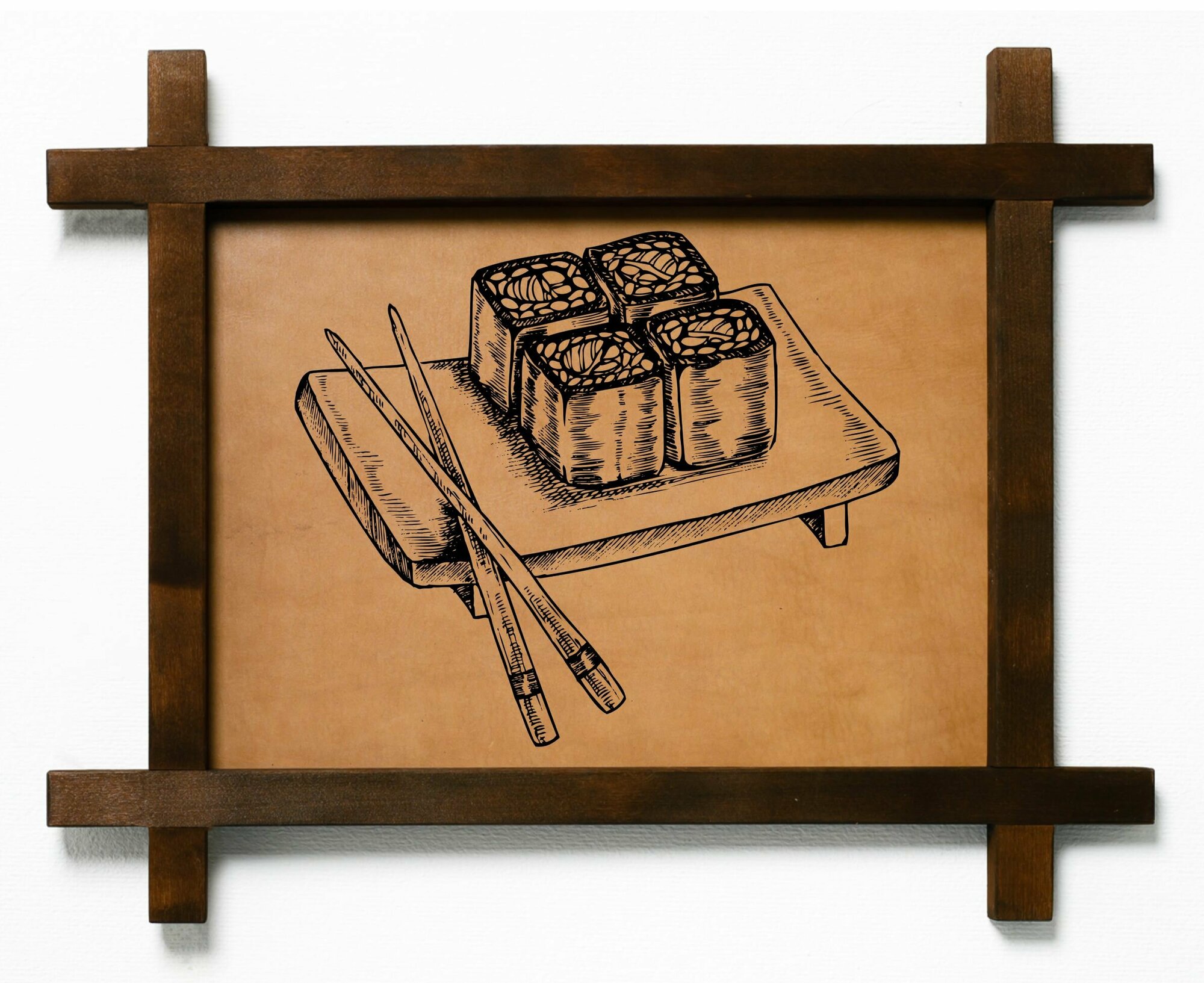 Картина интерьерная из кожи "Роллы", BoomGift