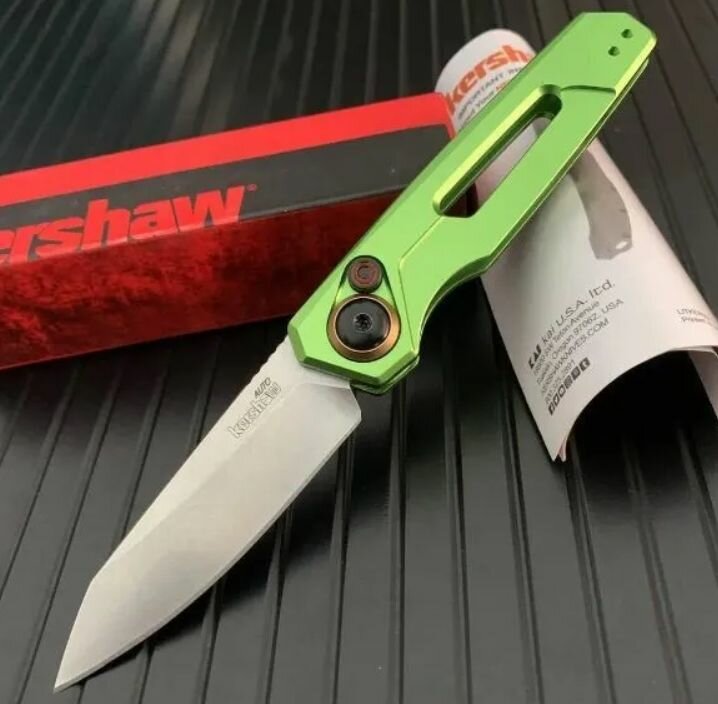 Нож "автоматический, складной, клинок 70мм, цвет зеленый