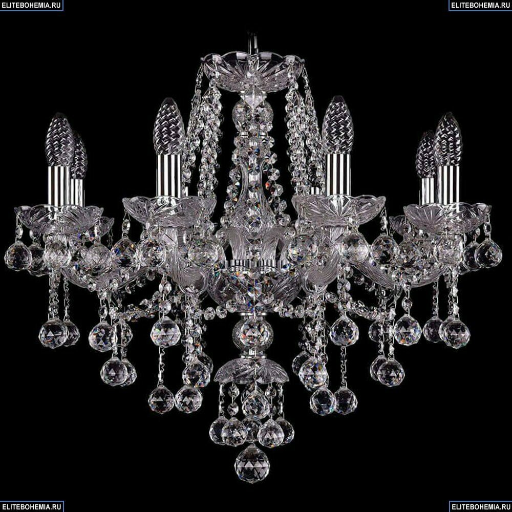 1415/8/200/Ni/Balls Хрустальная подвесная люстра Bohemia Ivele Crystal
