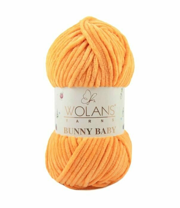 Пряжа для вязания Воланс Бани Бэби (Wolans Bunny Baby) цвет 10038 (38) светло-оранжевый, 100г/120м, комплект 1 моток