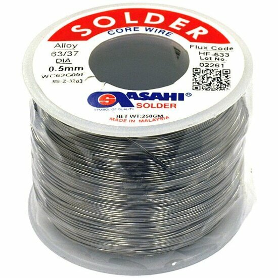 Припой с флюсом Asahi Припой WC63H05F, 0.5мм 0.25кг Sn63/Pb37 (HF533 флюс RMA)