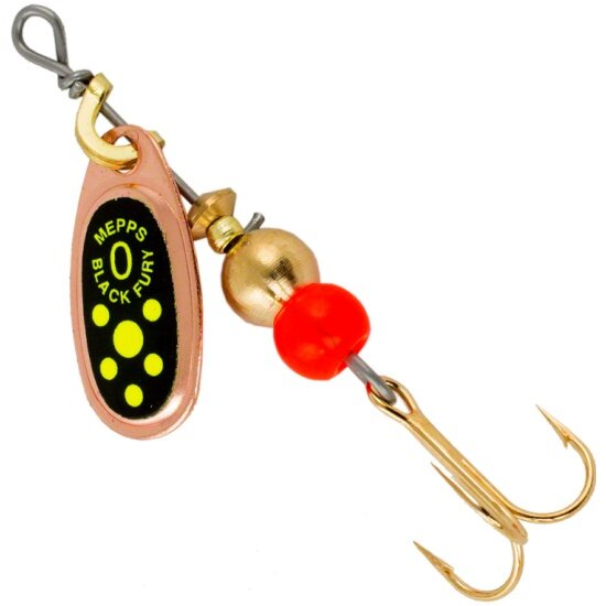Блесна вертушка Mepps Black Fury CH CU №0 , 2, 5г, бронза-Шартрёз
