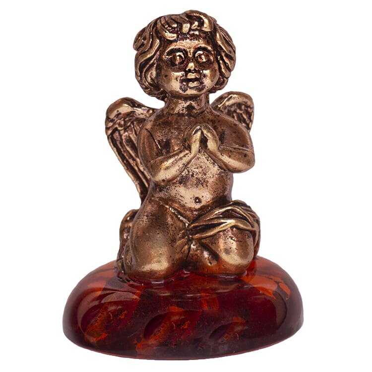 Фигурка коллекционная на натуральном янтаре оберег Ангел 3,5 см