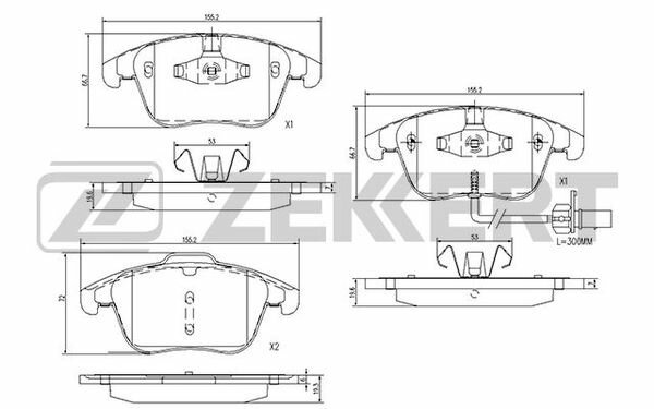 Колодки тормозные VAG A4 (B8) 07-, A5 (8T) 07- передние Zekkert