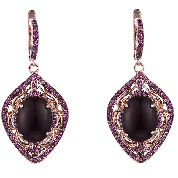 Серьги, серебро, 925 проба, оникс