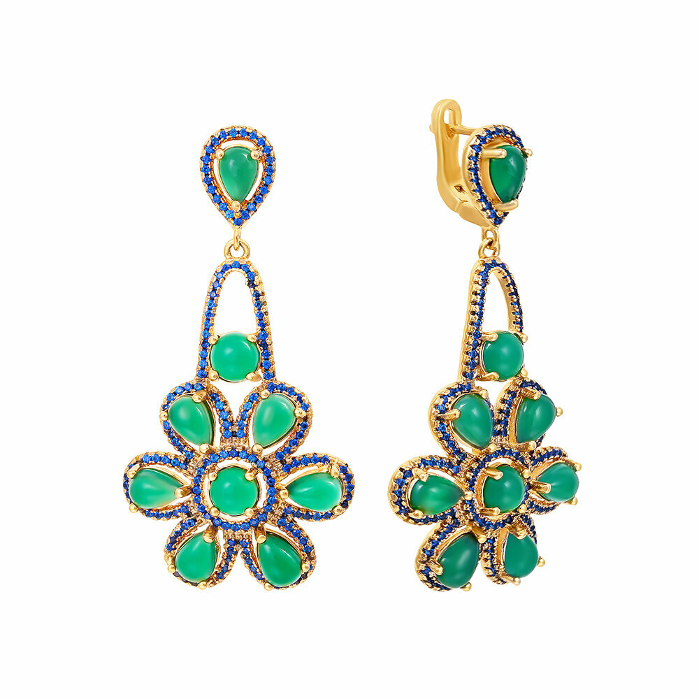 Серьги, серебро, 925 проба, агат